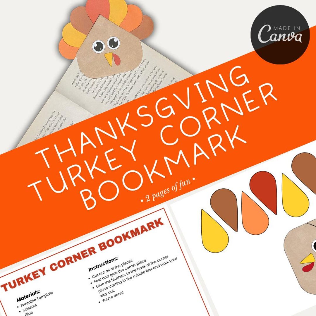 Turkey Bookmark | Thanksgiving Day Printable Bookmarks | Turkey ...