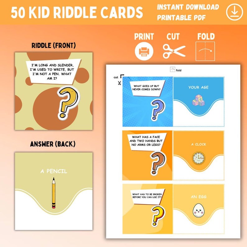50 Riddles for Kids | Kids Riddles | Printable Lunch Box Notes ...