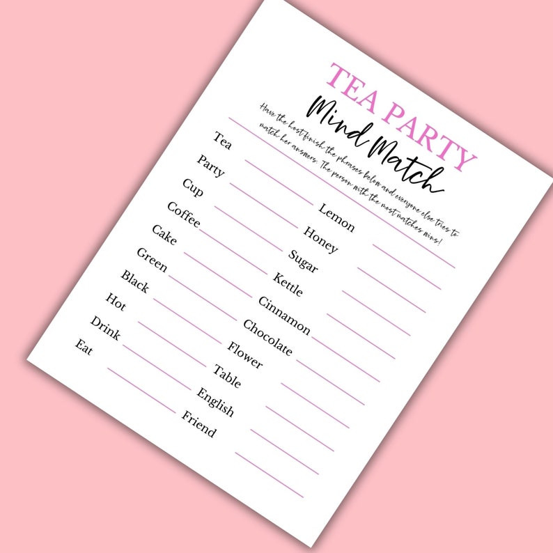 Afternoon Tea Games | Tea Party Games | Lunch Games Bundle | Garden Tea ...