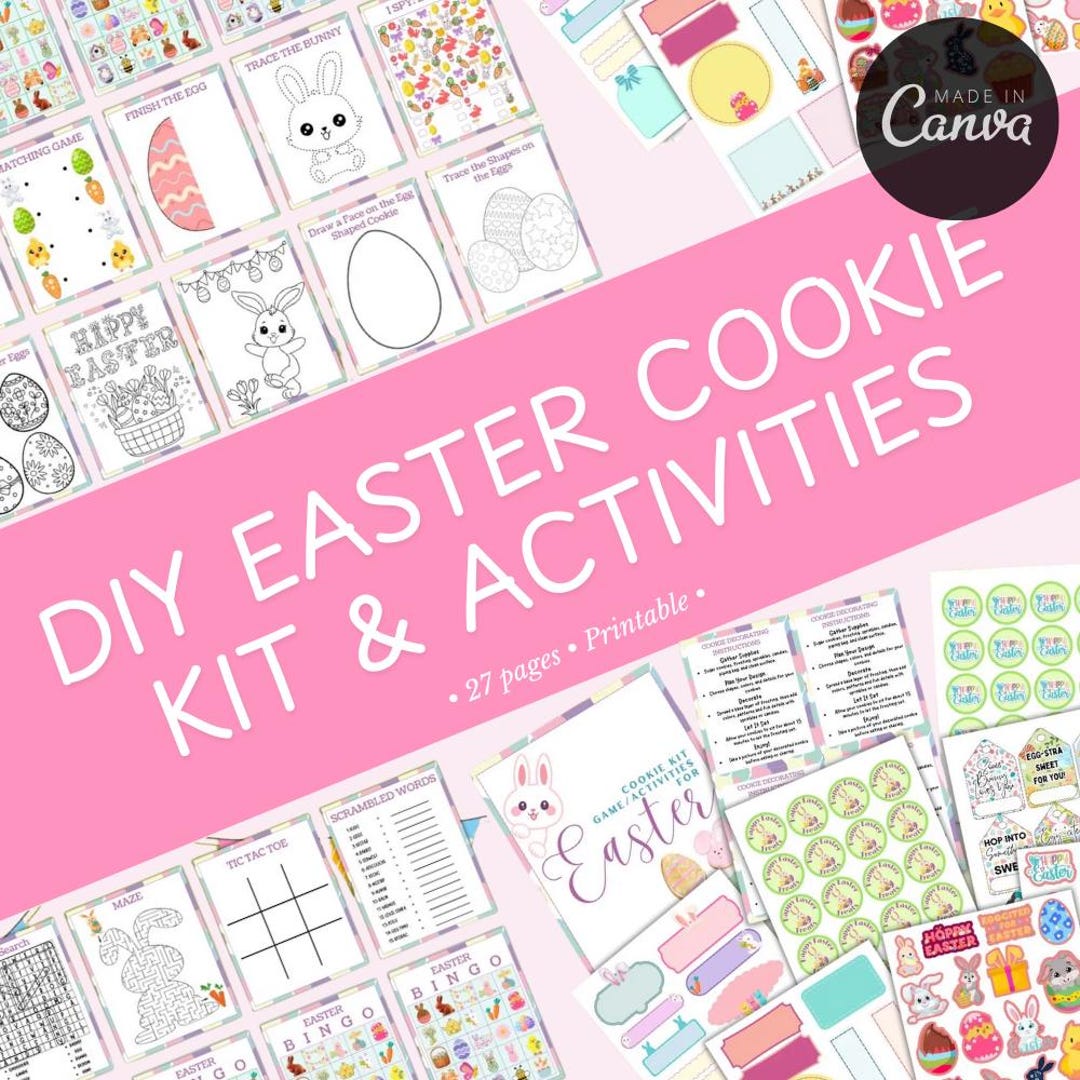 Easter Cookie Kit Printables | Cookie Decorating | Fun Easter Cookie ...