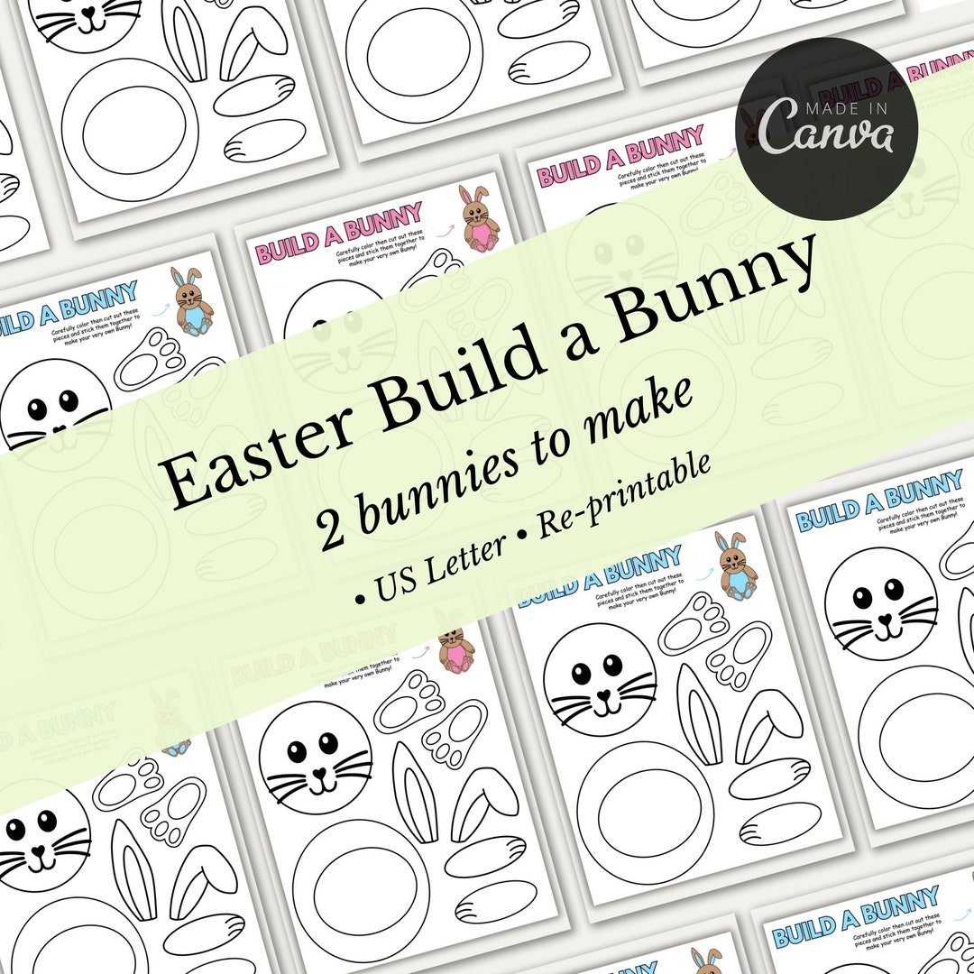 Easter Bunny Craft Kit: Easy Kids Activity - Printable & DIY - Etsy