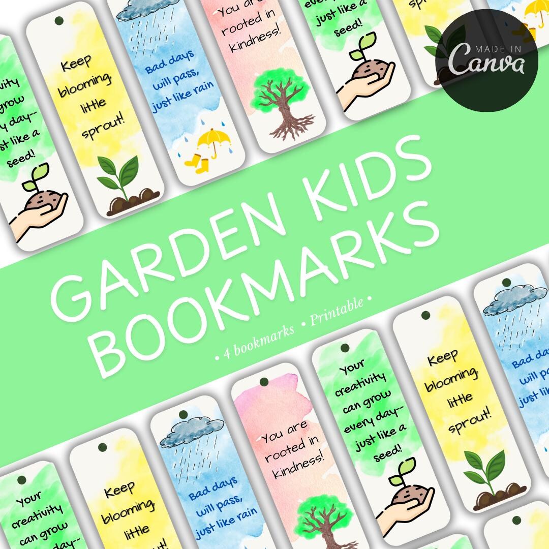 Garden Themed Bookmarks | Kids Bookmarks | Printable Designs for Book ...