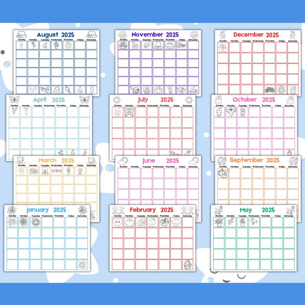 2025 Kids Traceable Calendar | Printable 2025 Traceable Calendar ...