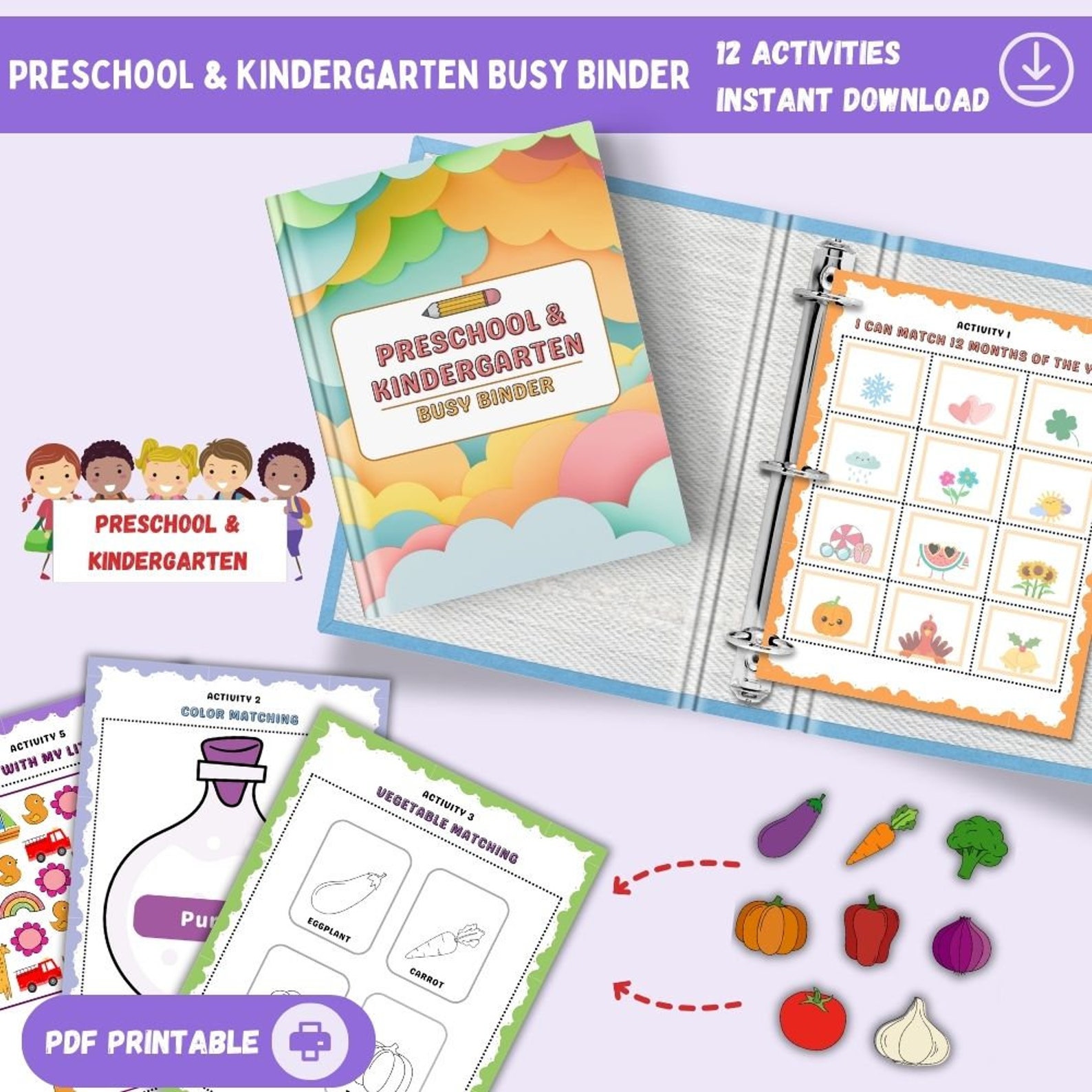 Pre-school and Kindergarten Busy Book | Toddler Busy Book | - Etsy