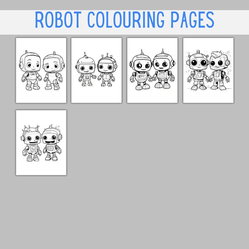 Robot Colouring Pages Robot Coloring Pages - Etsy