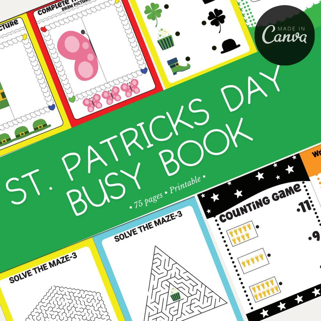 St Patricks Day Busy Book | Toddler Learning Activities | Educational ...