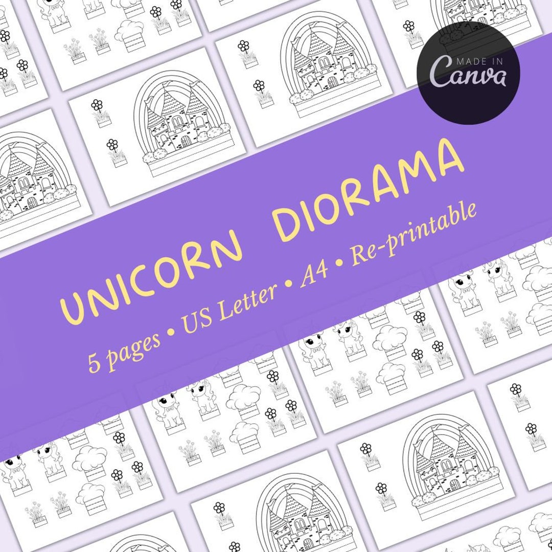 Unicorn Diorama: Creative Kids Craft Kit (instant Download) - Etsy