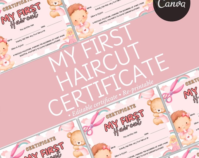 My First Haircut Certificate First Haircut Keepsake First Hair Cut ...