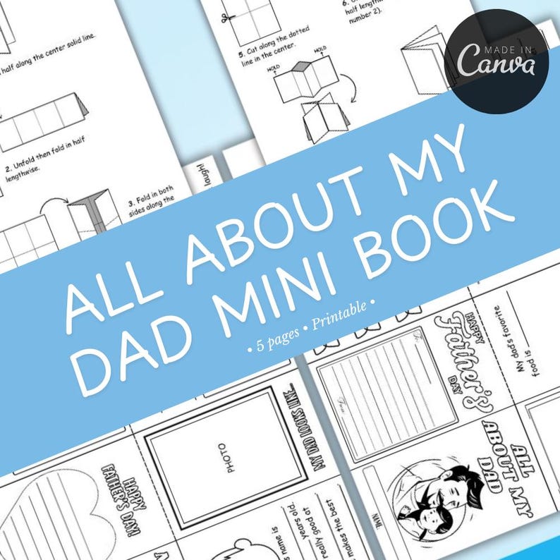 All About Dad Mini Book | Fathers Day Printable Gift | Kids Craft ...