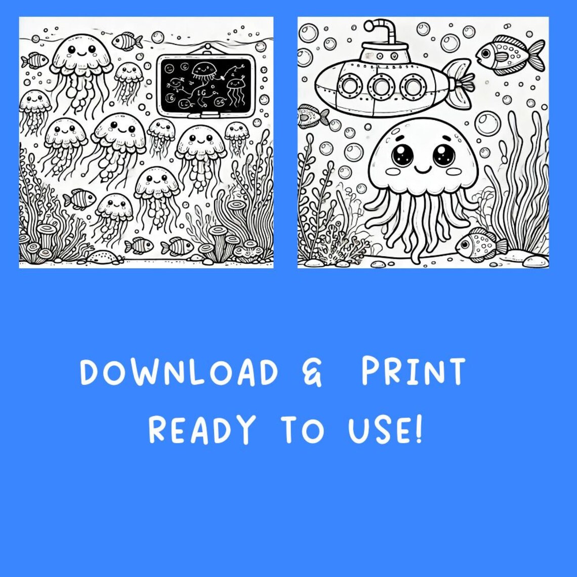 Jellyfish Coloring Pages | Under the Sea | Mermaid Coloring Page ...