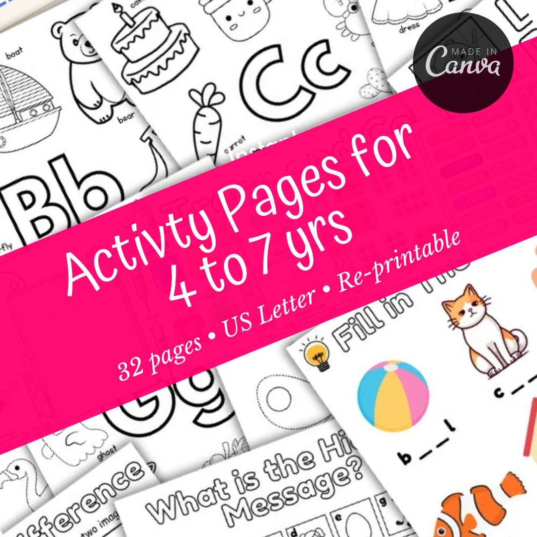 Activity Pages 4 to 7 | Early Learning Activity Worksheets | Preschool ...