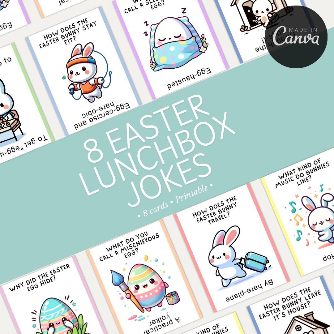 Easter Lunch Box Jokes | Printable Lunchbox Notes | Funny Easter Cards ...