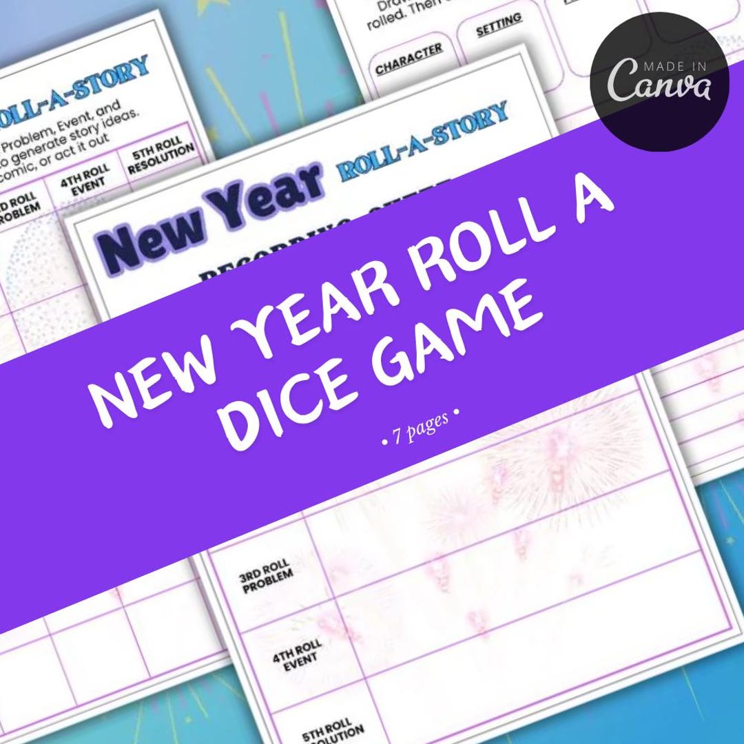 New Year Roll a Story Fun Storytelling Game for Kids Creative Family ...