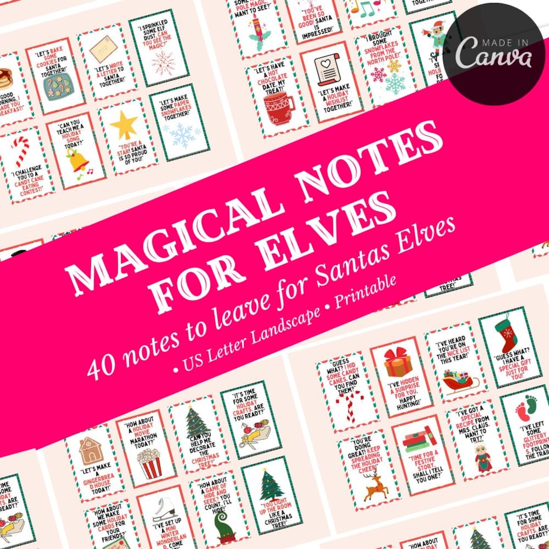 Christmas Notes for Elves Elf Printable Notes Elf Notes Magical Notes ...
