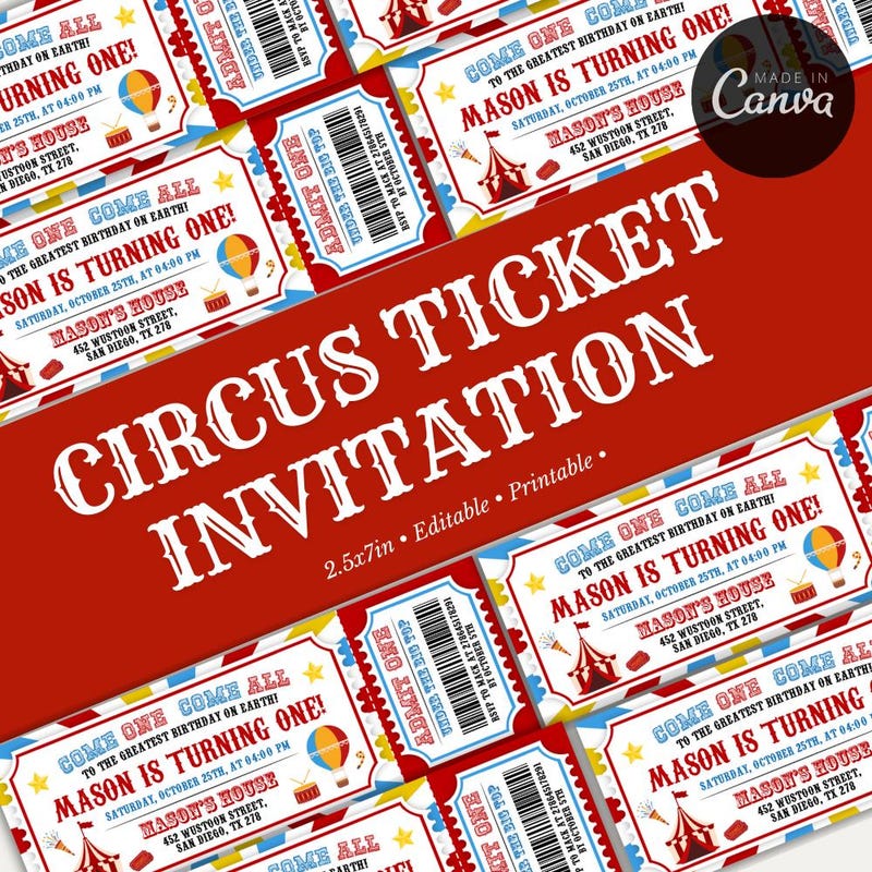 Carnival Blue Invitation - Etsy UK