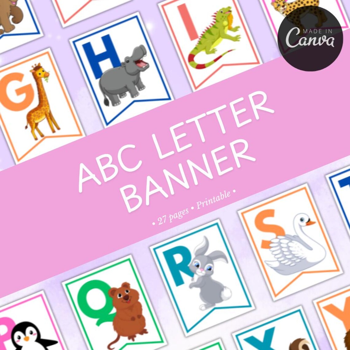 Printable ABC Banner | Classroom Alphabet Wall Decor (PDF Download ...