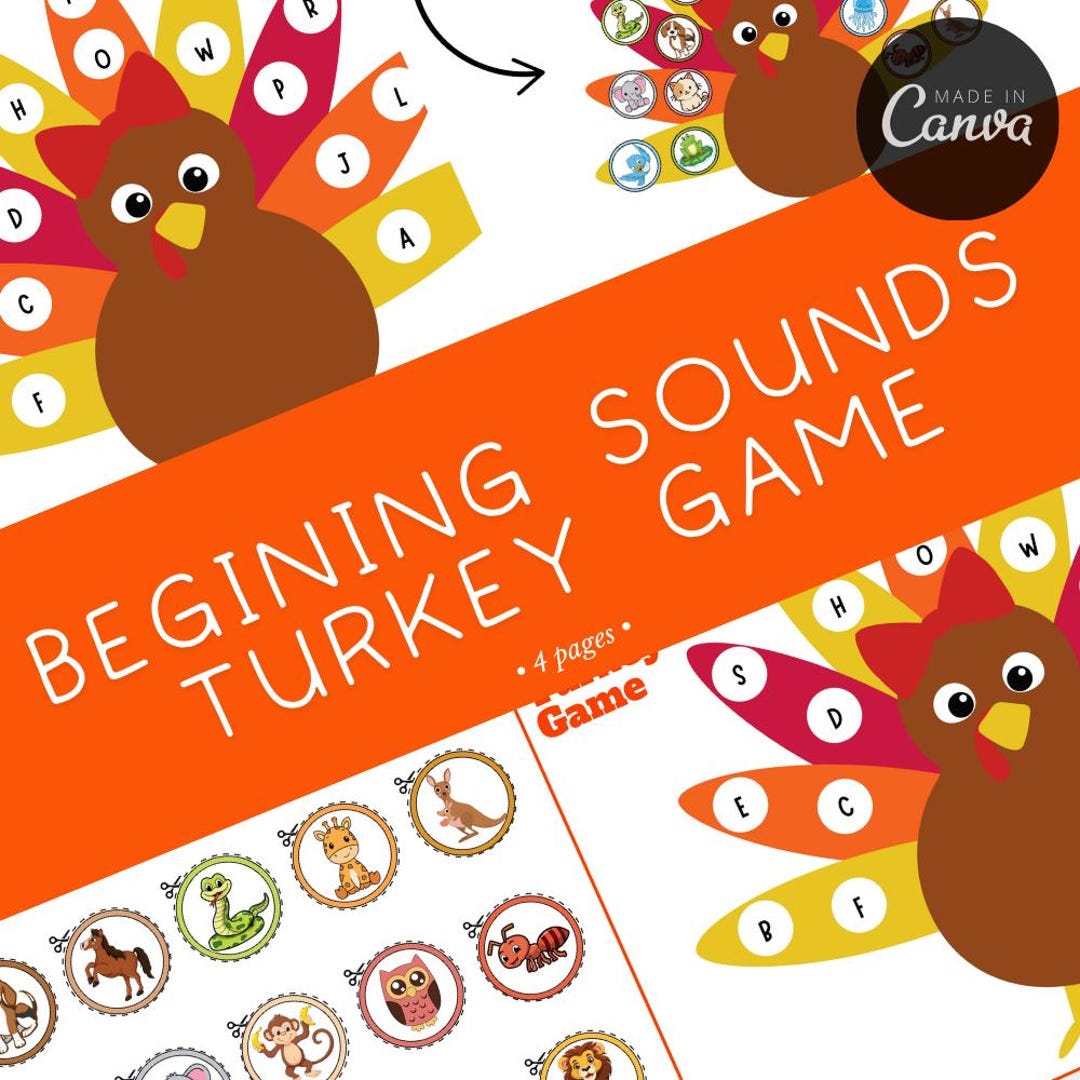 Beginning Sounds Turkey Game Fun Beginning Sounds Great for Early ...