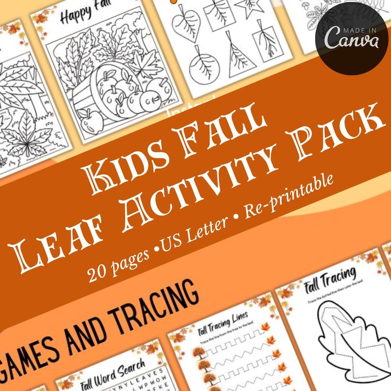 Leaf Activity Pack | Fall Kids Activity Bundle | Homeschool Activity ...