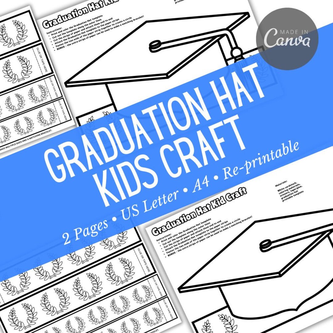 Graduation Hat Kids Craft | Graduation Cap | Mortar Board Craft | - Etsy