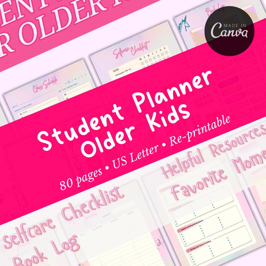 Study Planner | High School Student Planner | Personalized Weekly ...