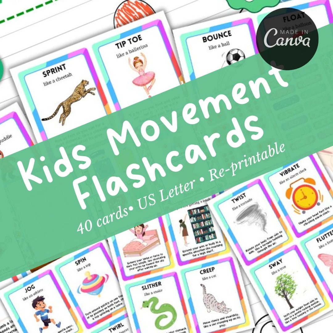 Action Cards | Flash Cards | Movement Cards | Brain Breaks | Kids ...
