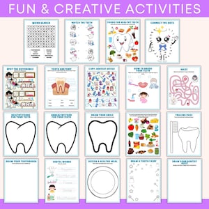 Dentist Activity Pack: 29 Printable Pages With Fun Tooth Care Games - Etsy