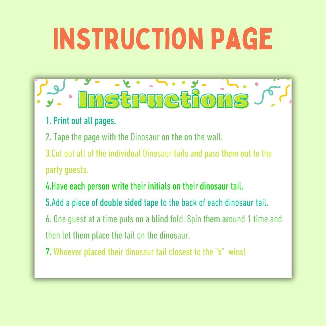 Dinosaur Party Game, Pin the Tail (printable Kids Activity) - Etsy