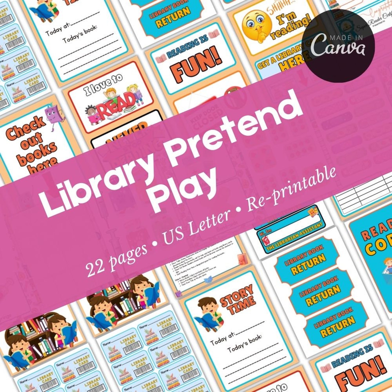 Pretend Play | Imaginative Play | Instant Download | Library Dramatic ...