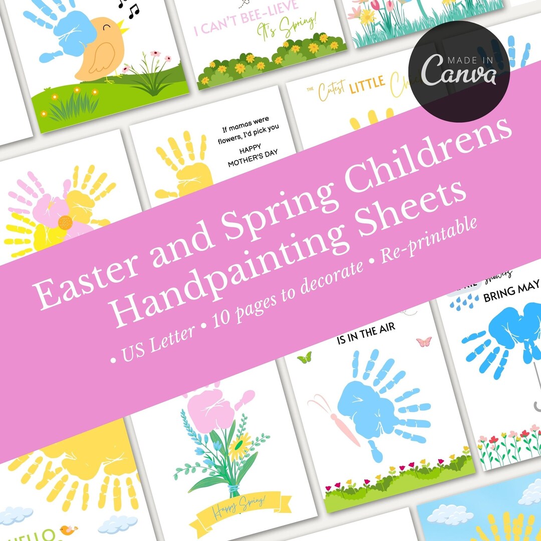 Handprint Craft Sheets: Easter and Spring Designs - Kids Printable Art ...