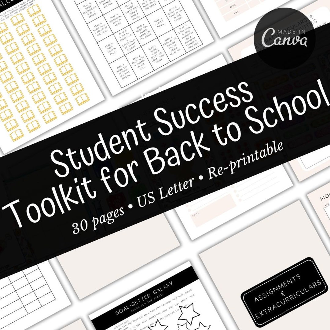 Black & White Student Success Toolkit | Back to School Planner | High ...