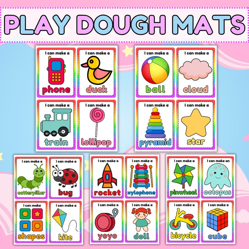 Play Dough Mats | Shapes Play Dough Mats | Playdough Activity | Toddler ...