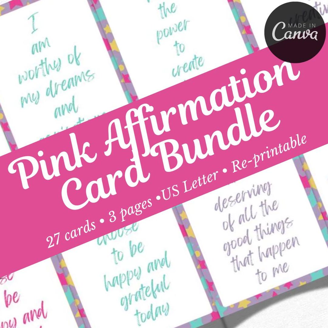 Affirmation Cards: Pink Stars, Motivational Quotes - Mindfulness Deck ...