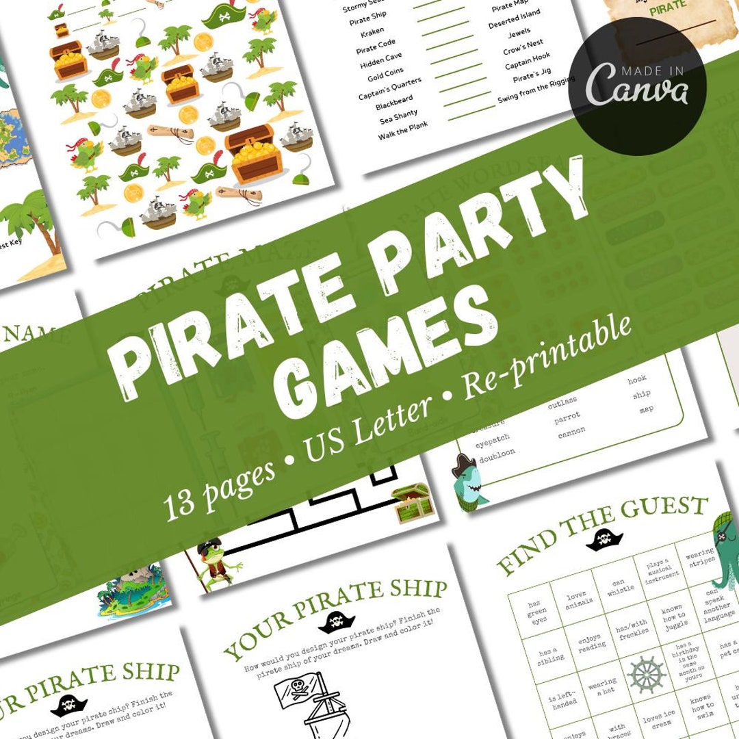 Pirate Party Games Bundle | Pirate Ship | Pirate Birthday | Pirate ...