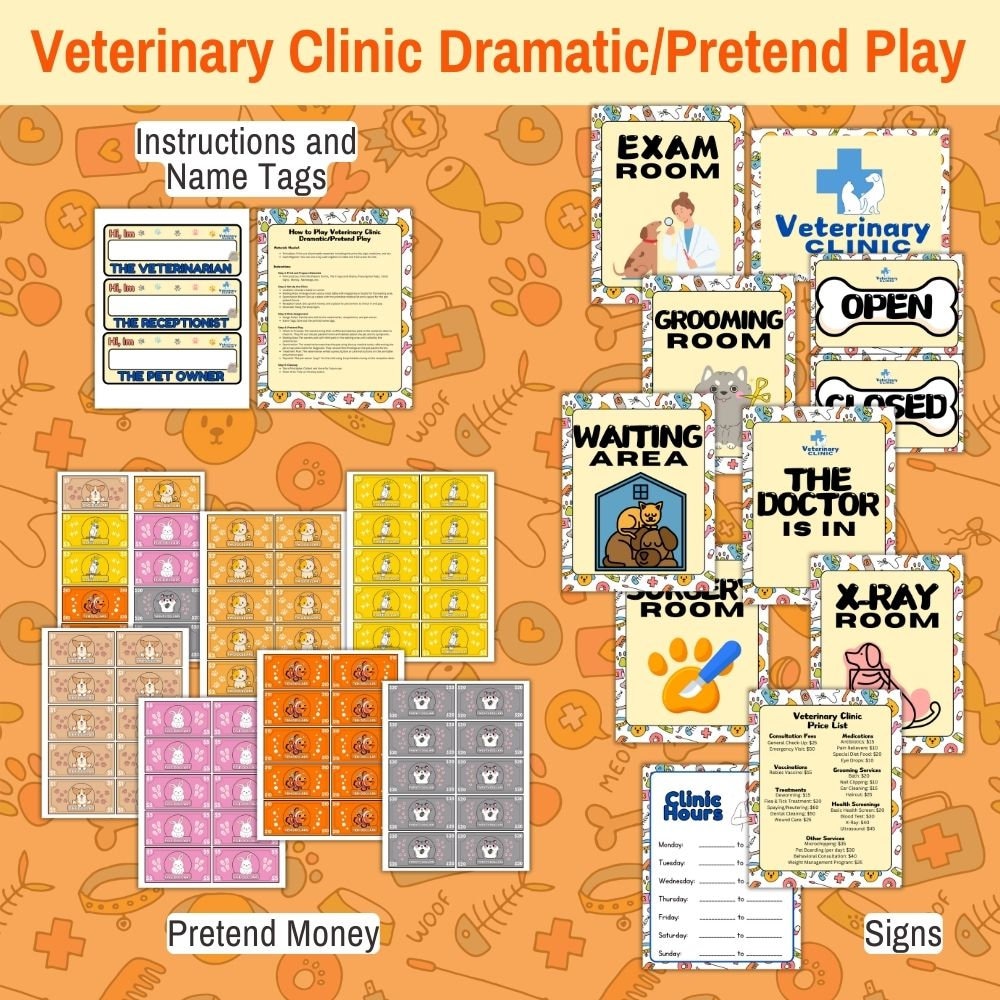 Pretend Veterinary Set Pretend Play Vet Vet Dramatic Play Pretend Play ...