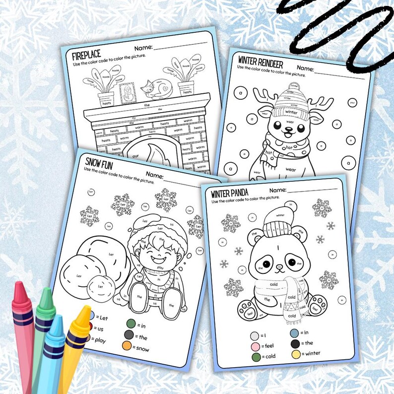 Winter Sight Words Coloring Pages | Winter Activities | Toddler ...