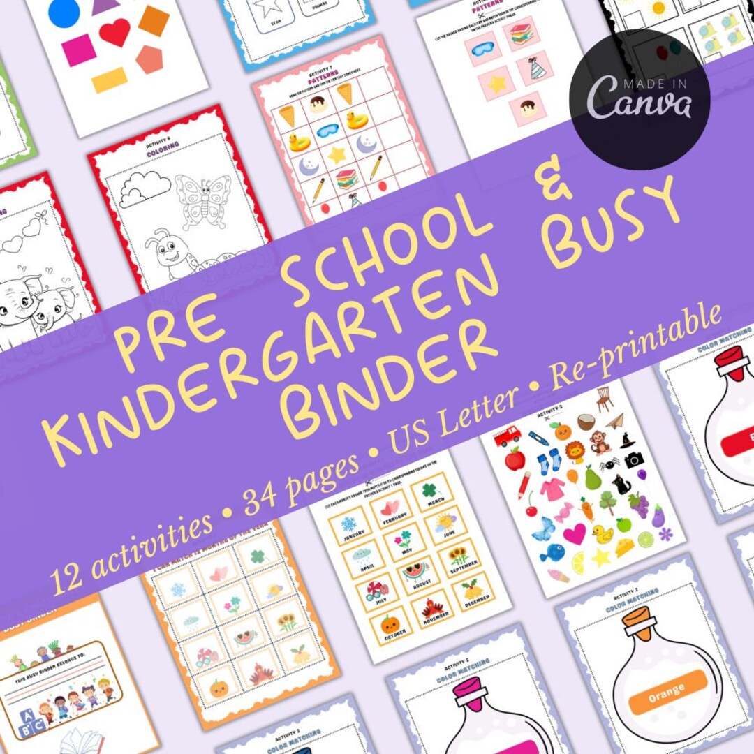 Pre-school and Kindergarten Busy Book | Toddler Busy Book | - Etsy
