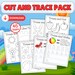 Cut & Trace Activity Pack | Homeschool Kindergarten | Trace and Craft ...