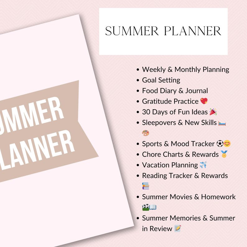 Kids Summer Planner | Fun Activities | Printable Planner | Family ...