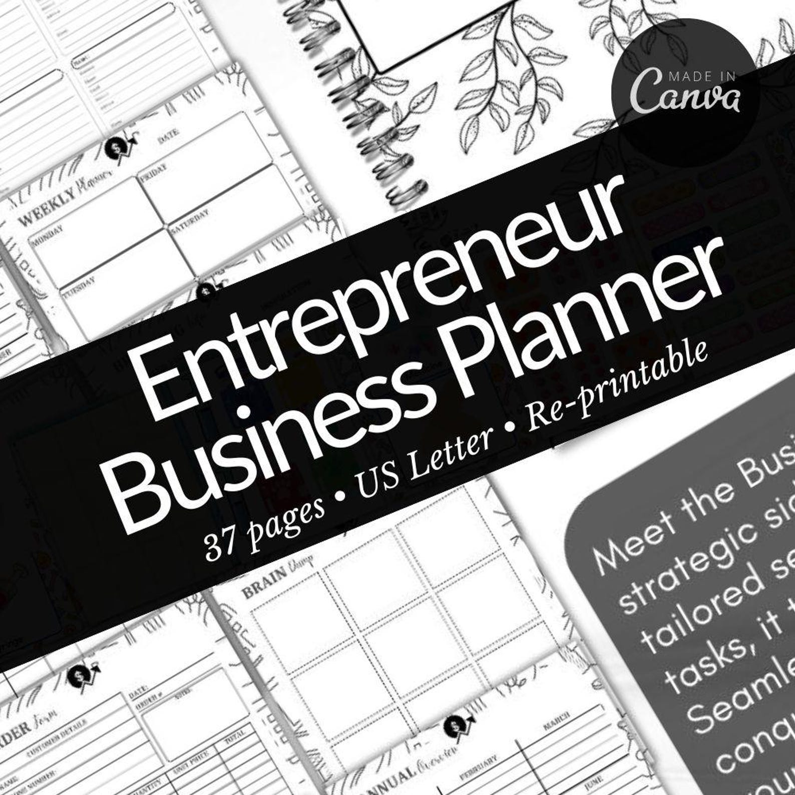 Business Planner | Printable Planner | Notebook for Entrepreneurs | the ...