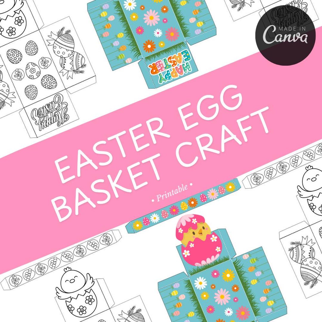Easter Egg Basket Printable | Fun Kids Craft Activity | DIY Easter Egg ...
