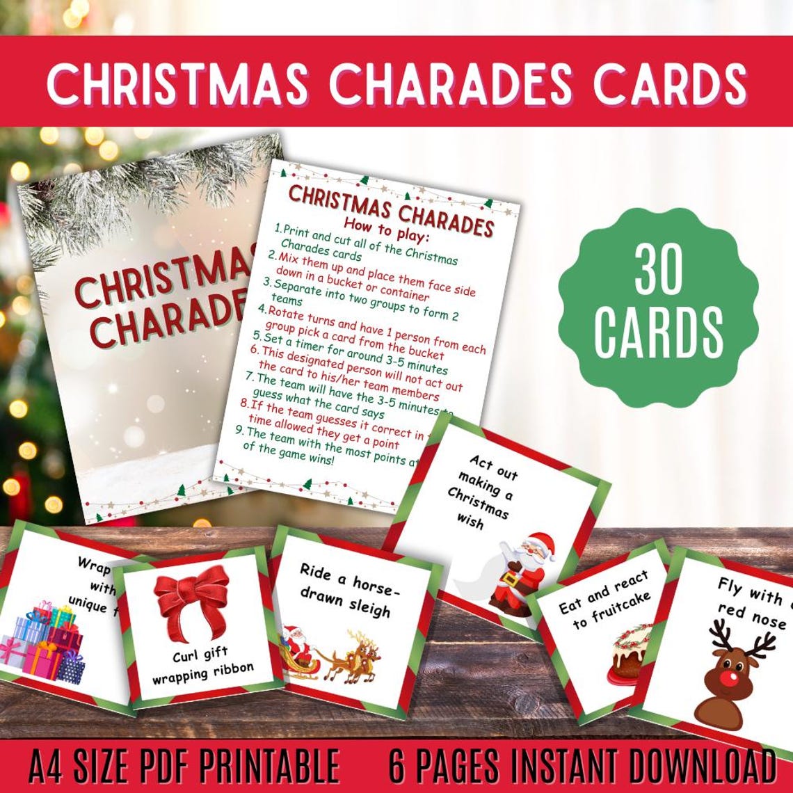 New Christmas Charades | Christmas Party Games | Holiday Charades | Act ...