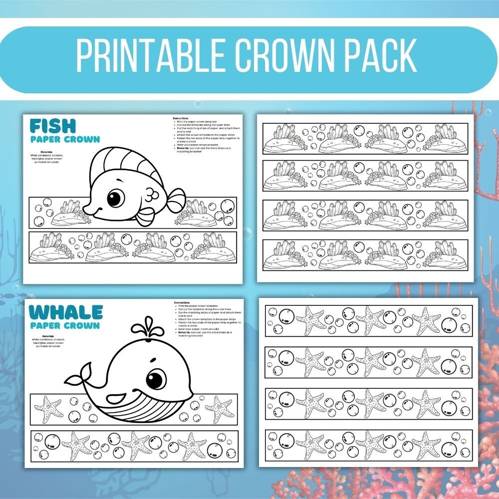 Sea Creature Crowns | Under the Sea Crafts | Hand Made Crowns | - Etsy