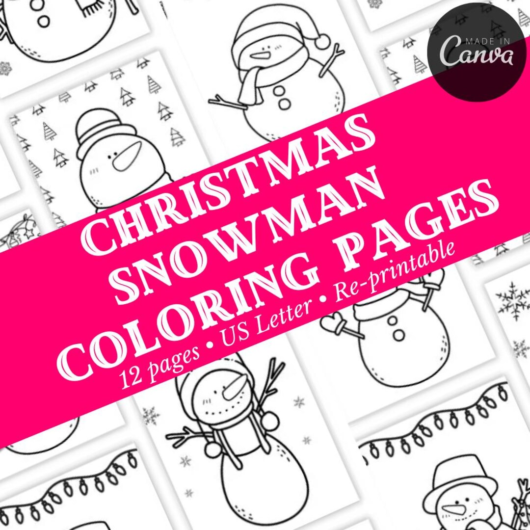 Snowman Coloring Sheets | Winter Coloring Book | Kids Christmas ...