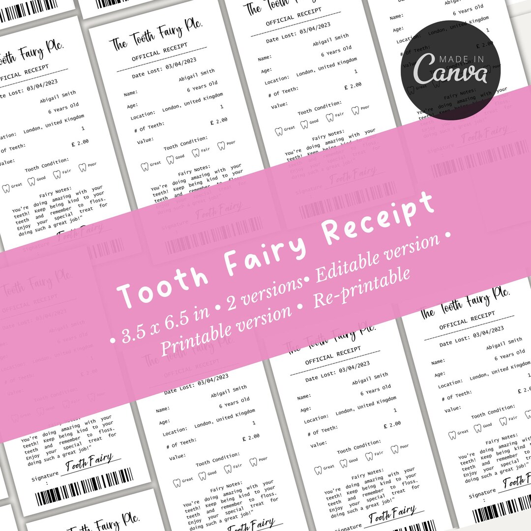 Lost Tooth | Tooth Fairy Receipt Printable | Tooth Fairy Letter ...