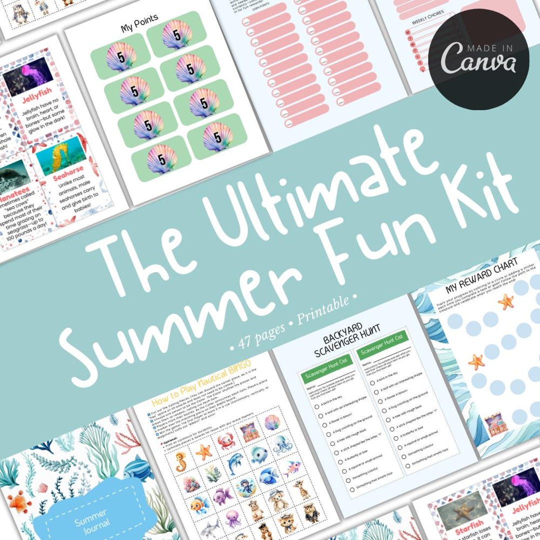 Summer Fun Kit | Vacation Activity Book | Kids Summer Activities ...