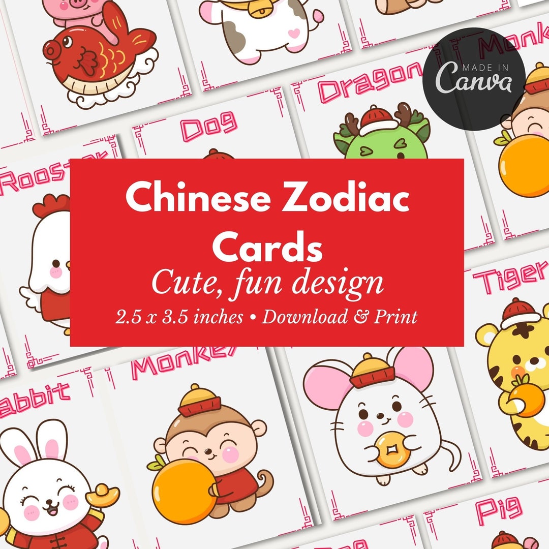 Chinese Zodiac Playing Cards | Chinese New Year Kids Game | Lunar New ...