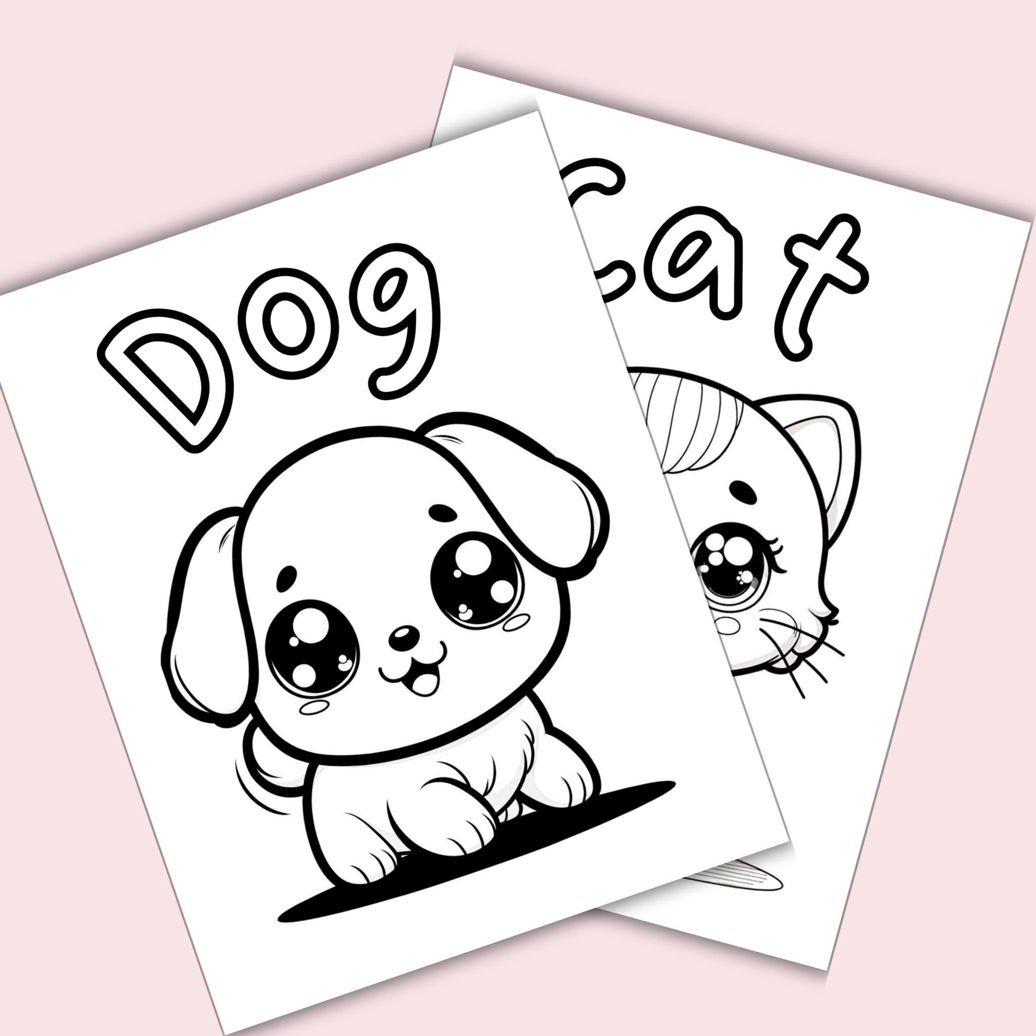Pet Coloring Book: Adorable Kawaii Pets - Fun Animal Pages - Etsy