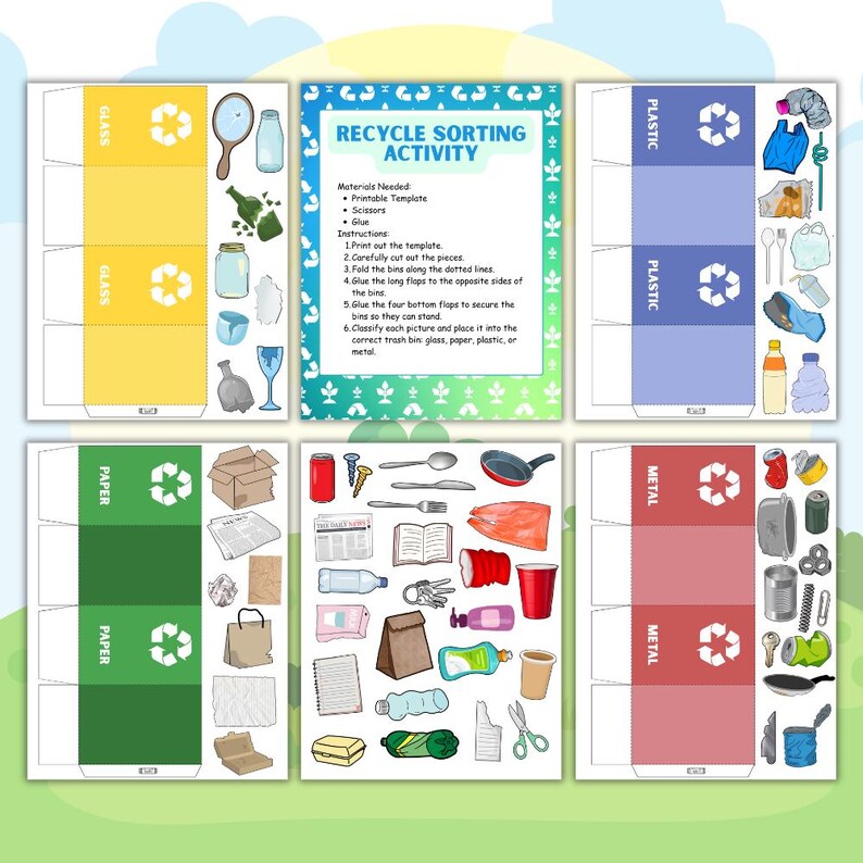 Recycle Sorting Activity | Earth Day Printable Game | Waste Sorting Fun ...