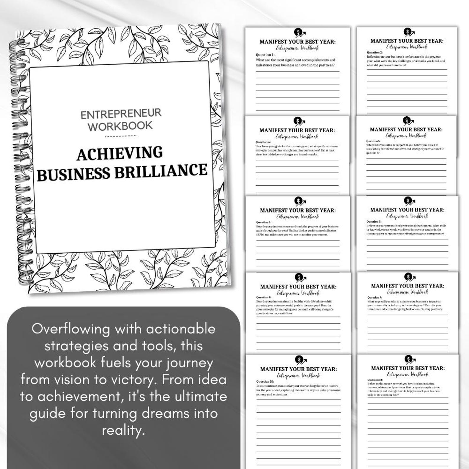 Entrepreneur Planner, Printable Business Organizer (37 Pages B&W) - Etsy