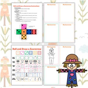Roll & Draw Game | Make a Scarecrow | Draw a Scarecrow | Roll a Dice ...